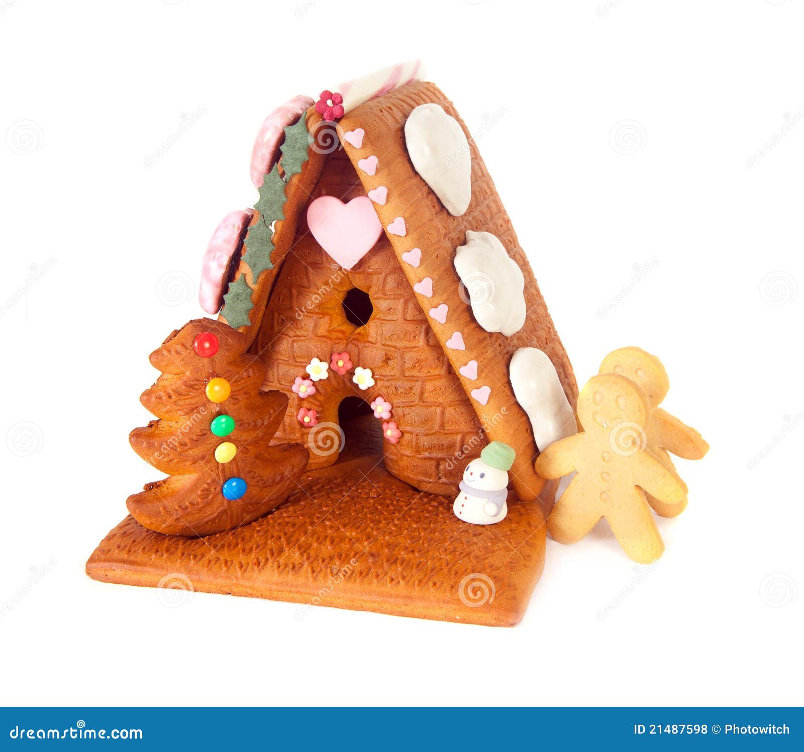 Isolated gingerbread house stock photo. Image of holiday - 21487598