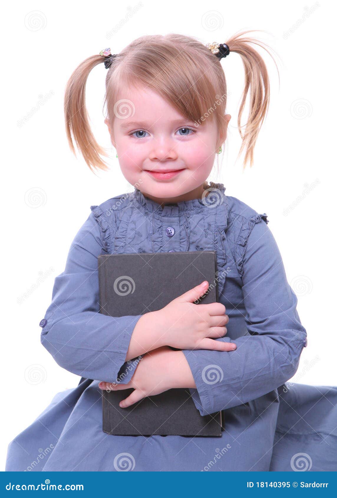 Isolated girl with a book stock image. Image of interest - 18140395