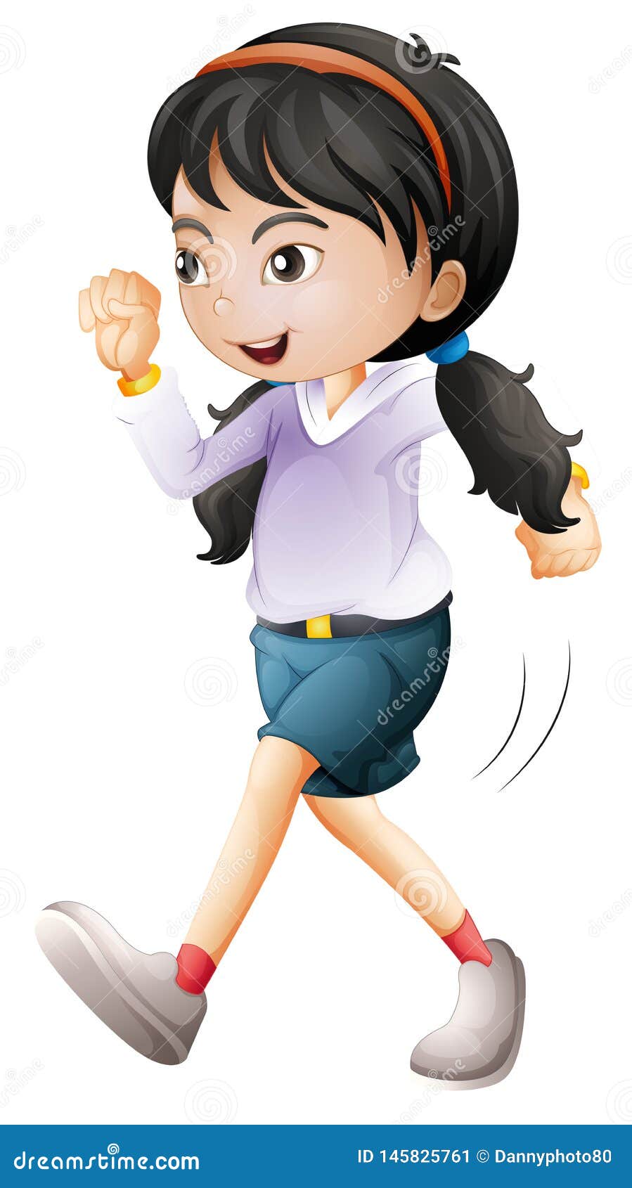 Isolated Girl Character Walking Stock Illustration - Illustration of ...