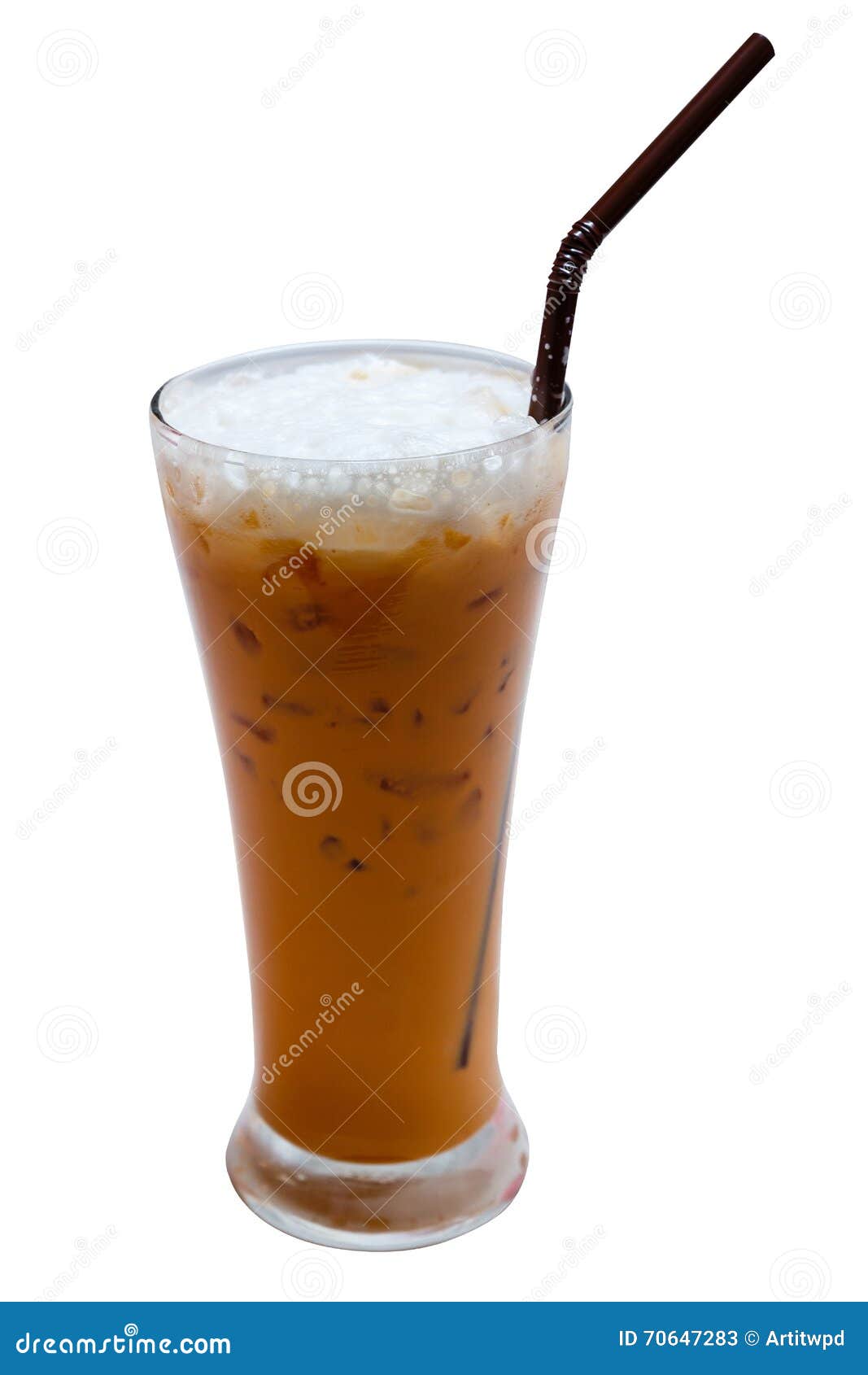 Isolated a Glass of Iced Milk Tea Stock Image - Image of drink ...