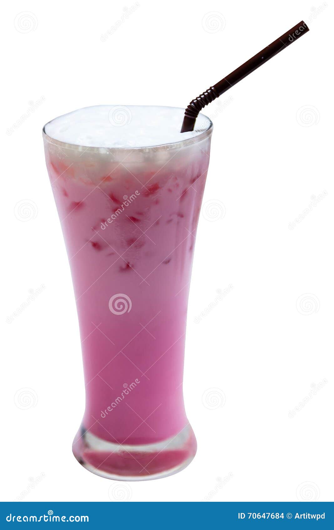 Isolated a Glass of Iced Pink Milk Stock Photo - Image of iced, healthy ...