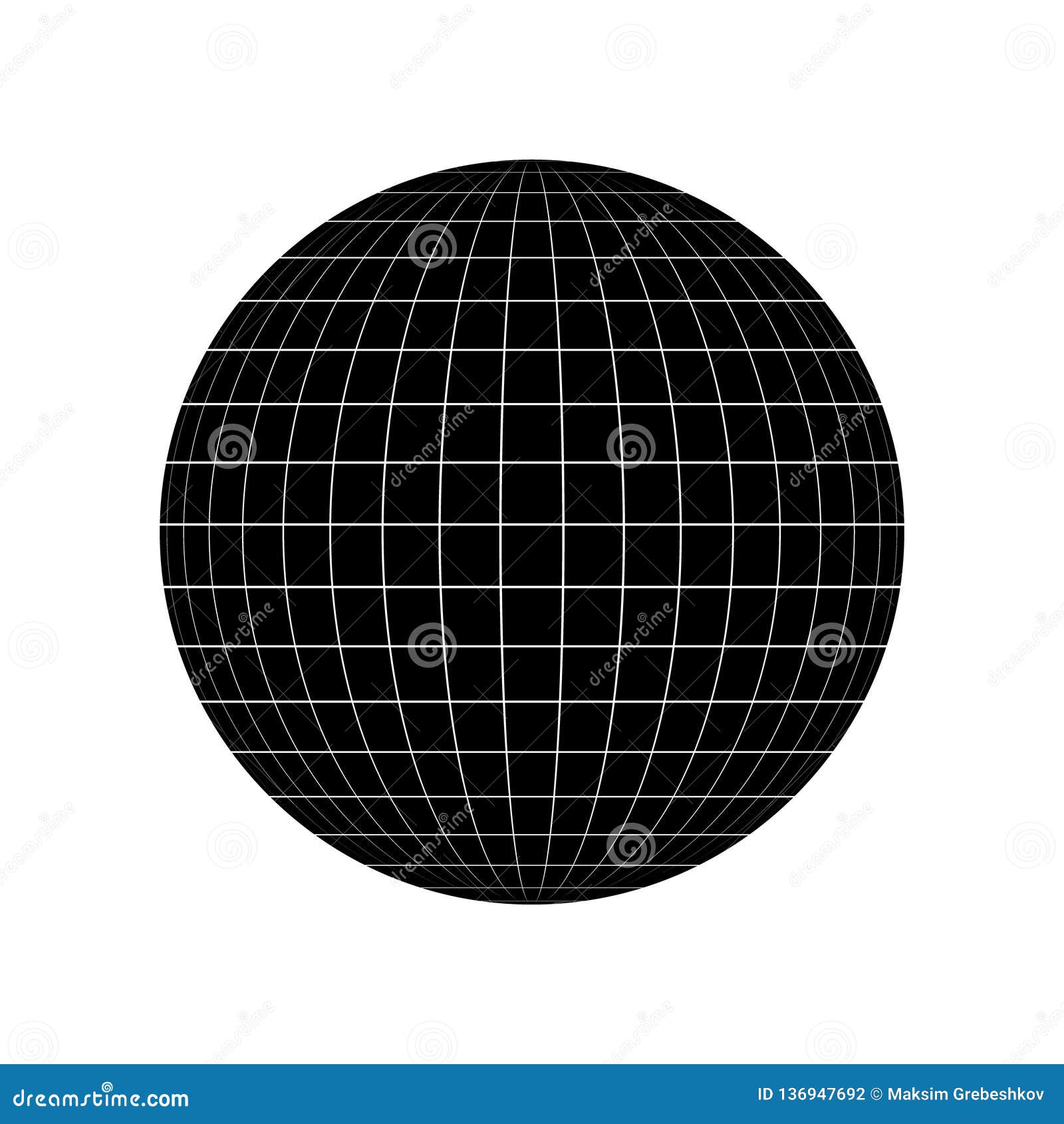 Global Grid Icon. Round World Map Symbol Cartoon Vector | CartoonDealer ...