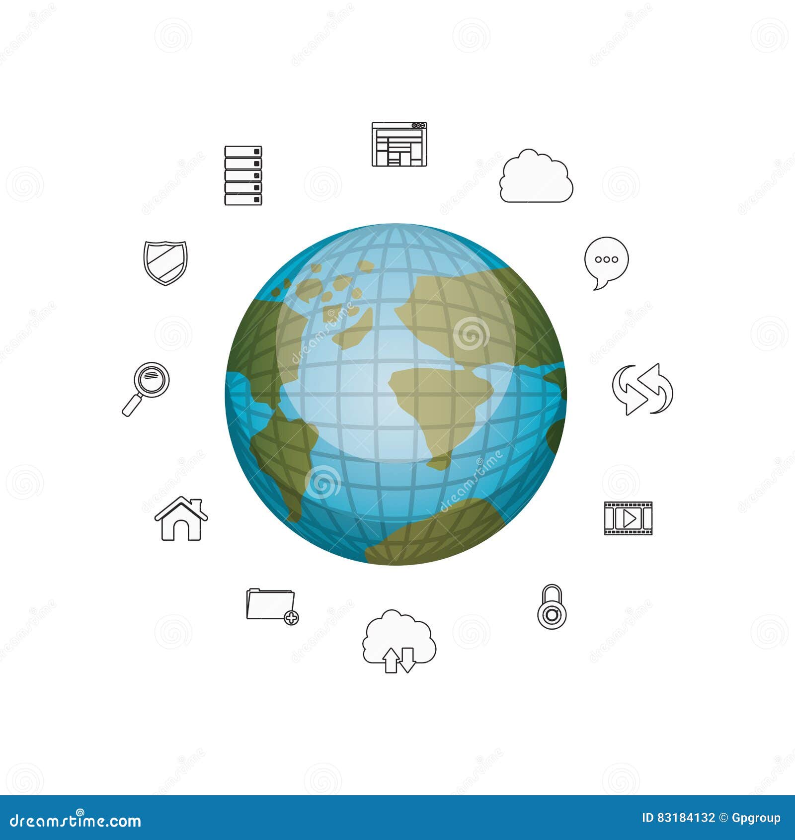 Isolated Global Sphere Design Stock Vector - Illustration of data ...