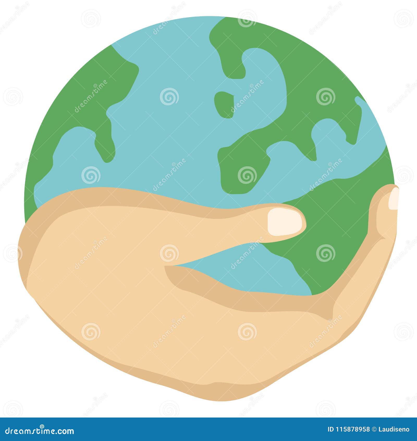 Globe in a hand stock vector. Illustration of isolated - 115878958