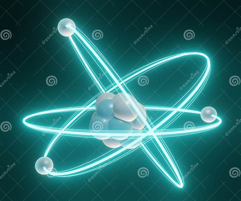 Isolated Glowing Blue Illuminate Atom Molecules Stock Illustration ...