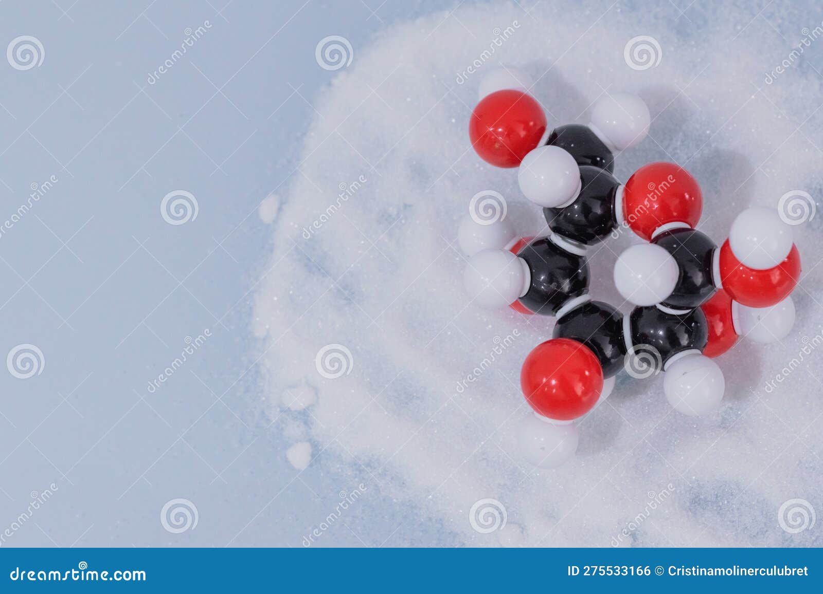 Isolated Glucose Molecule Made by Molecular Model on White Sugar. Stock ...