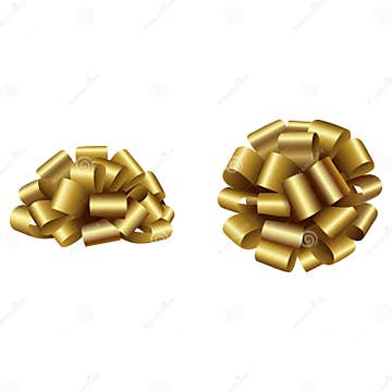 Isolated Gold Bow Vecator. Side and Top View Stock Vector ...