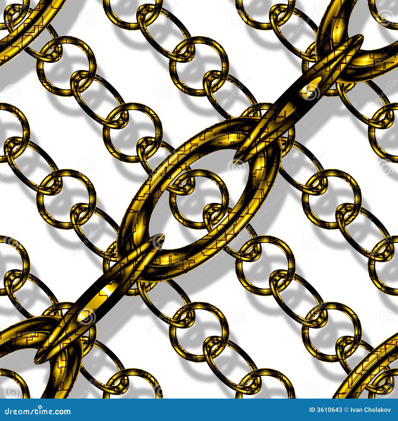 Isolated gold chain stock illustration. Illustration of parallel - 3610643
