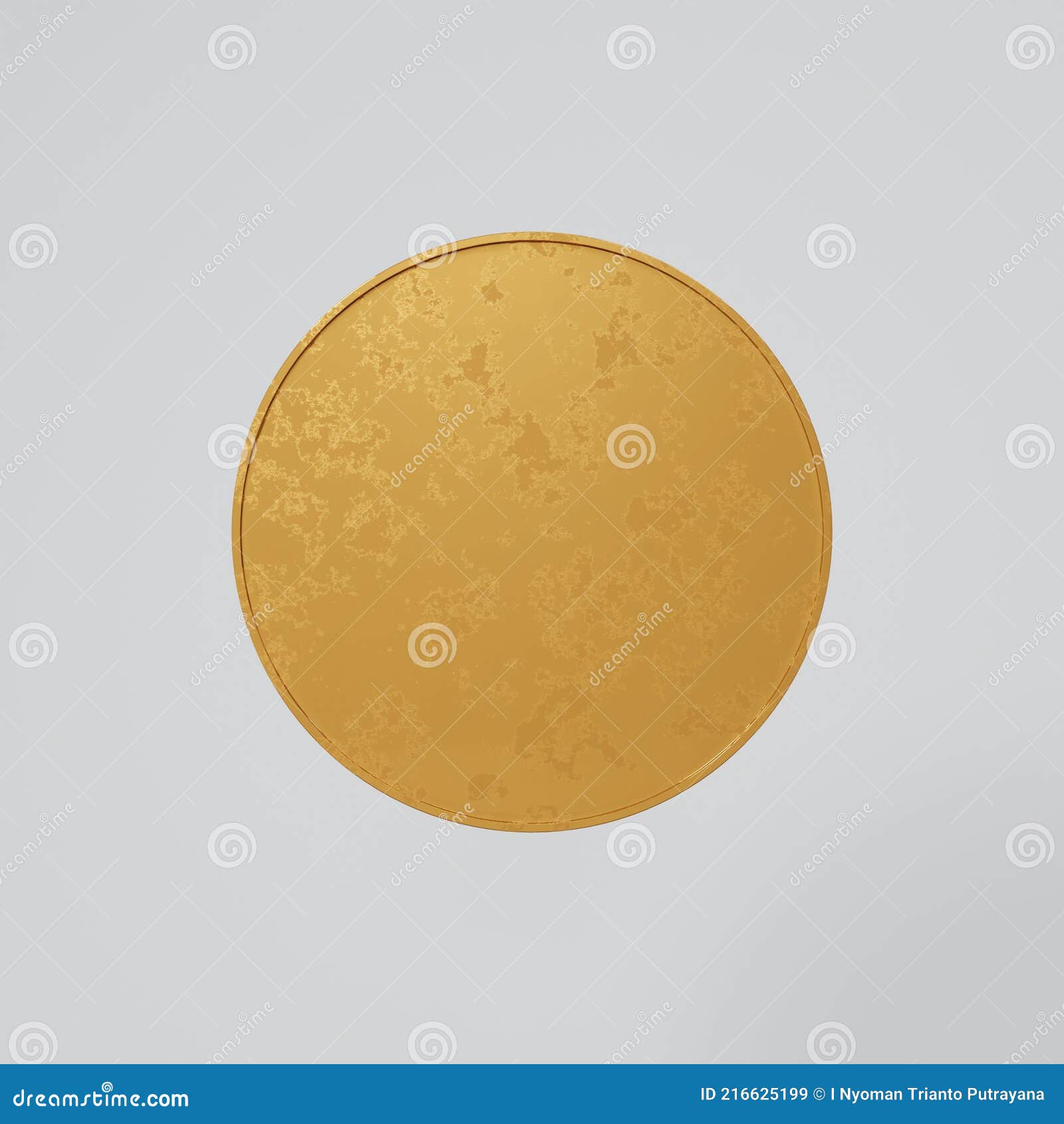 Isolated Gold Coin. 3D Rendering Stock Illustration - Illustration of ...