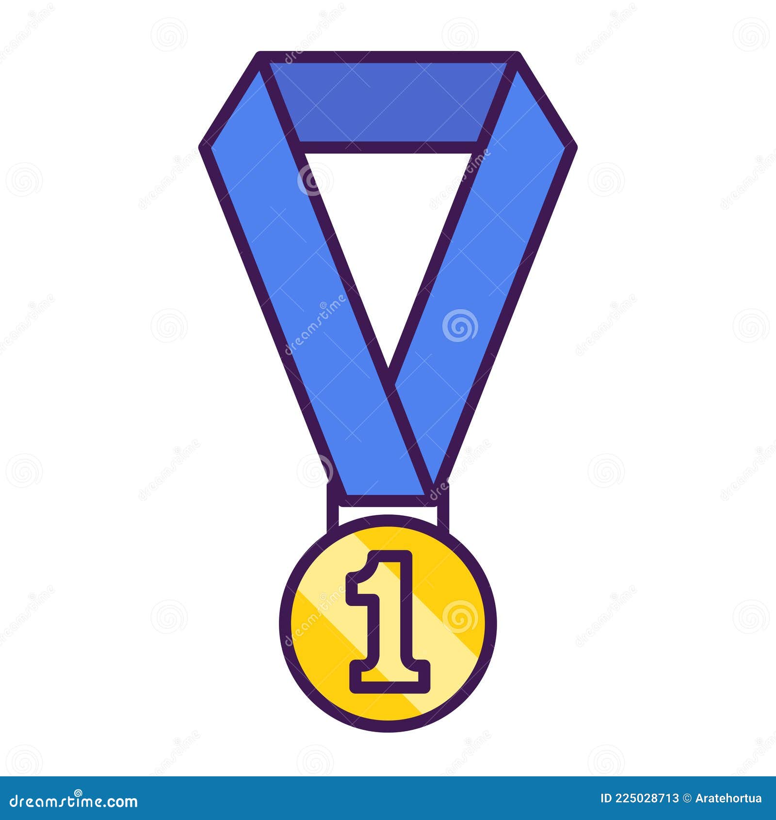 Isolated Gold Medal Icon First Place Stock Vector - Illustration of ...