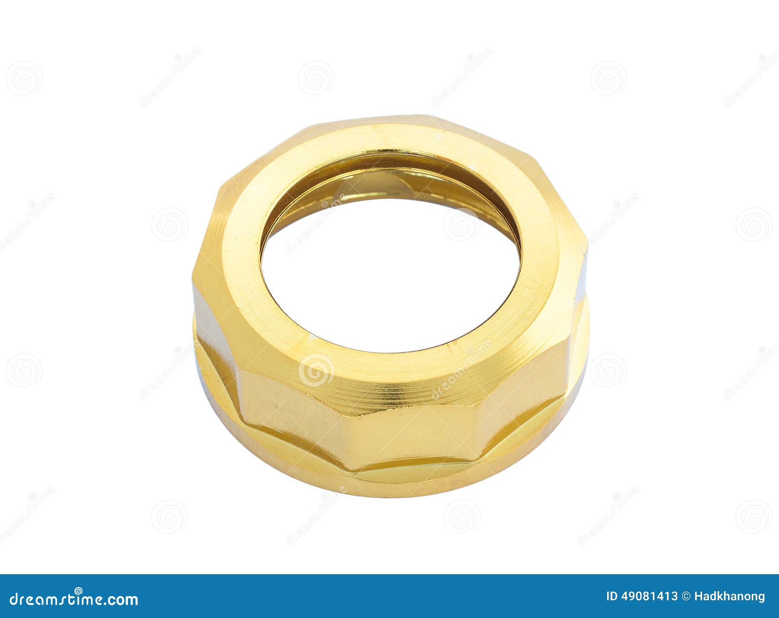 Isolated gold nut on white stock image. Image of tire - 49081413