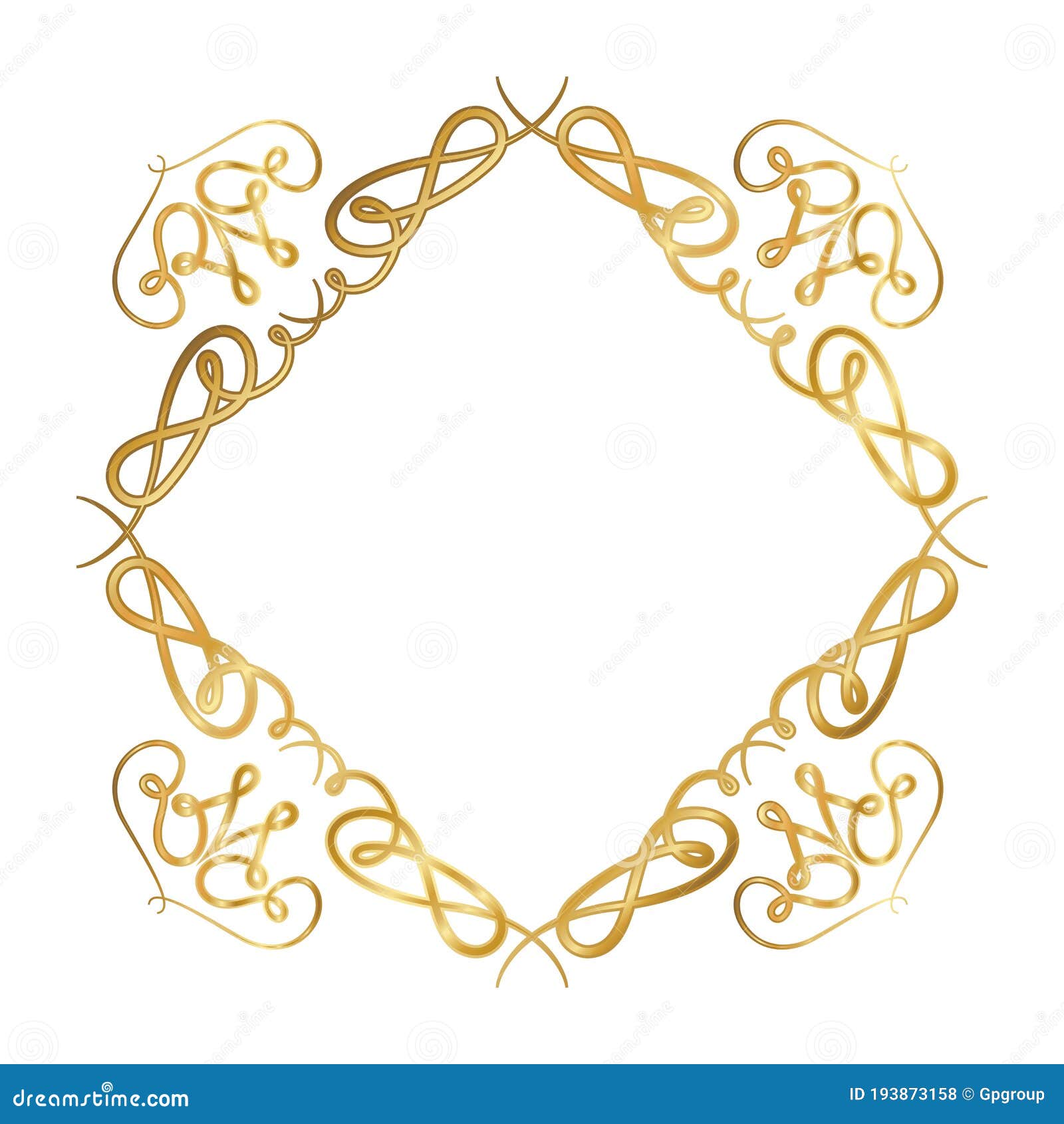Isolated Gold Ornament Frame Vector Design Stock Vector - Illustration ...
