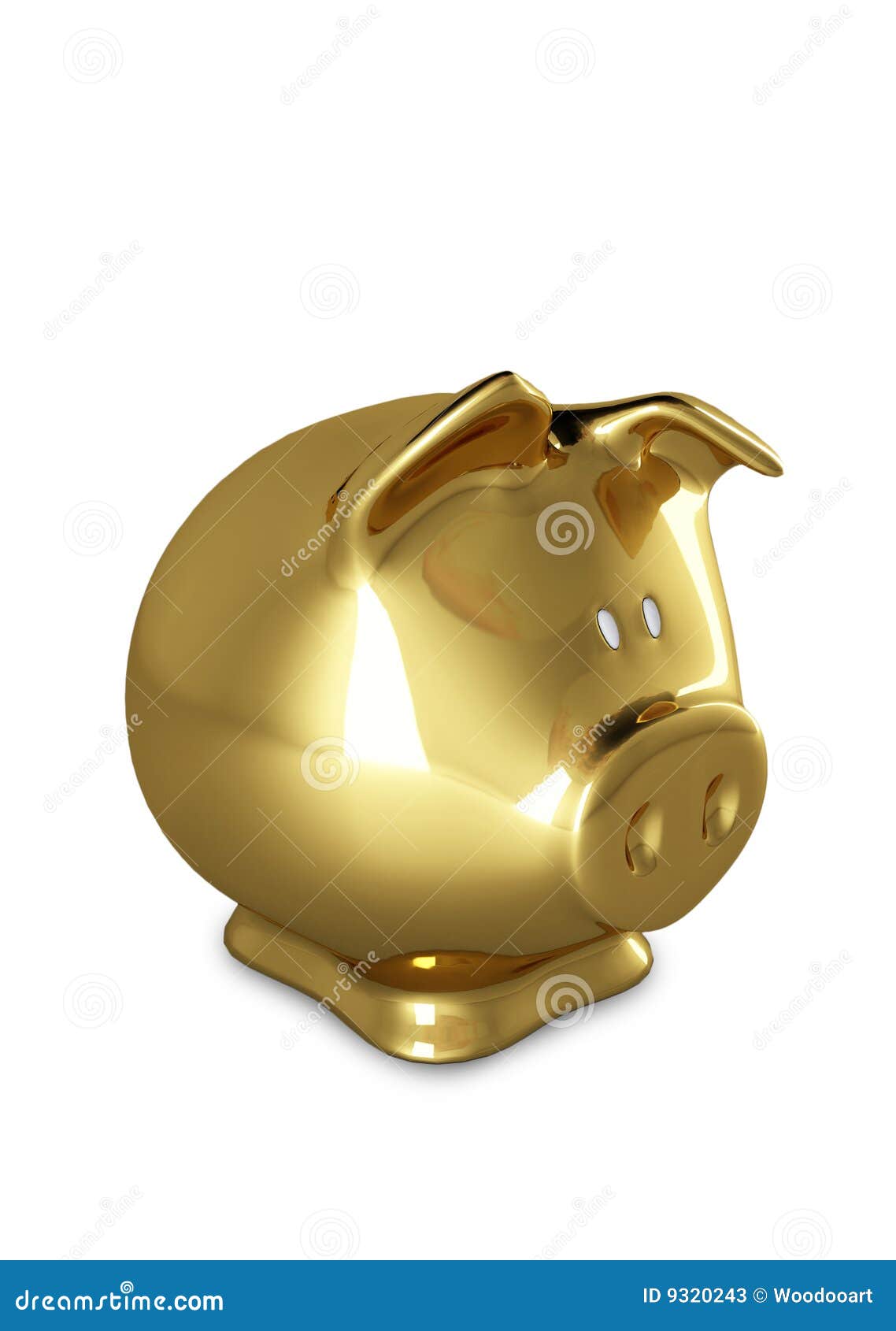 Isolated gold piggy bank stock illustration. Illustration of gold - 9320243