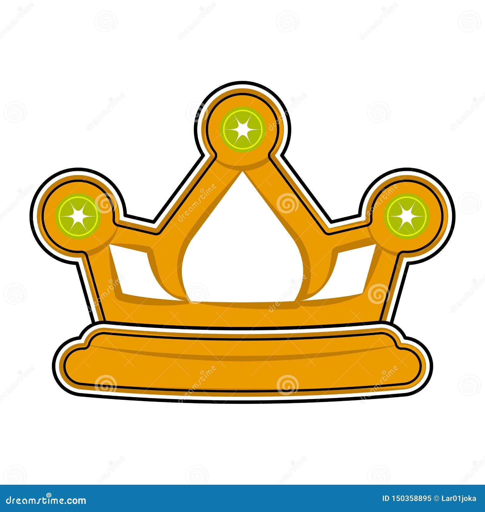 Isolated Golden Crown Icon. Cartoon Style Stock Vector - Illustration ...
