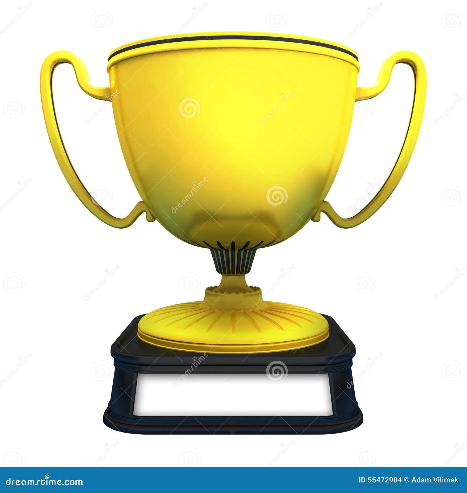 Isolated Golden Cup with White Empty Frame on Pedestal Stock ...