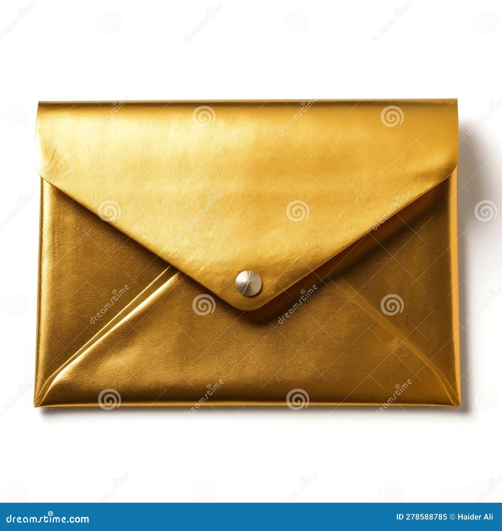 Isolated Golden Envelope. AI Stock Illustration - Illustration of ...