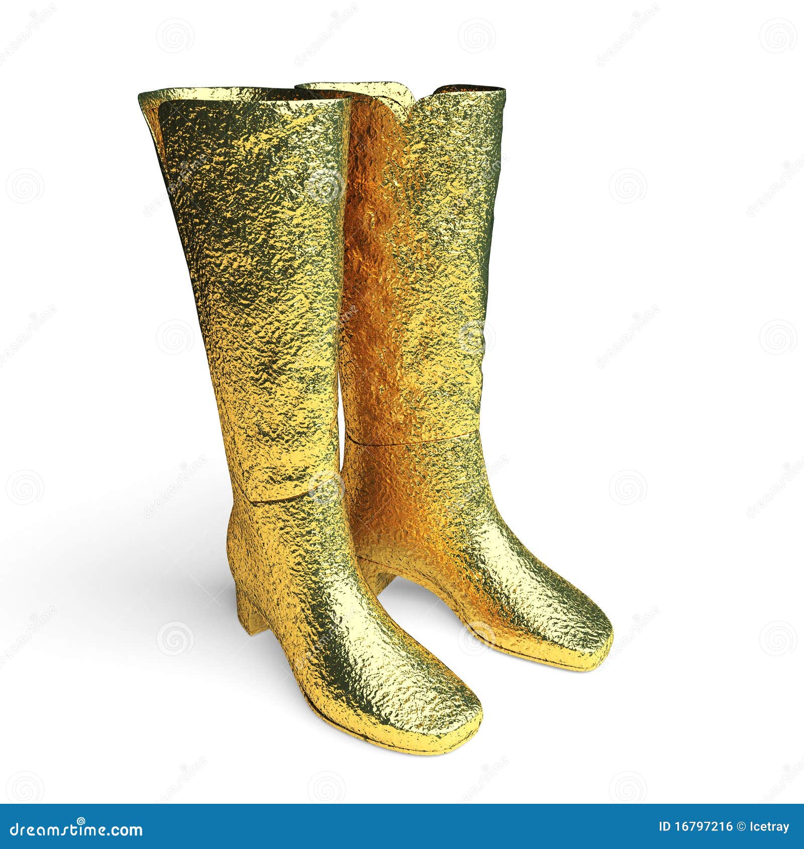 Isolated Golden Female High Boots Stock Illustration - Illustration of ...