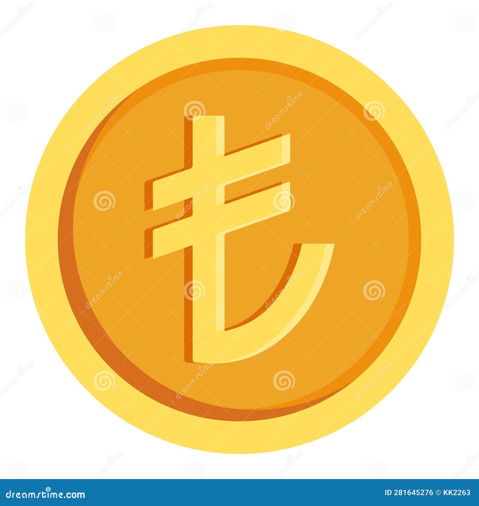 The Lira Coin Symbolised As Tl Concept, Kurus Or Piastre Vector Color ...