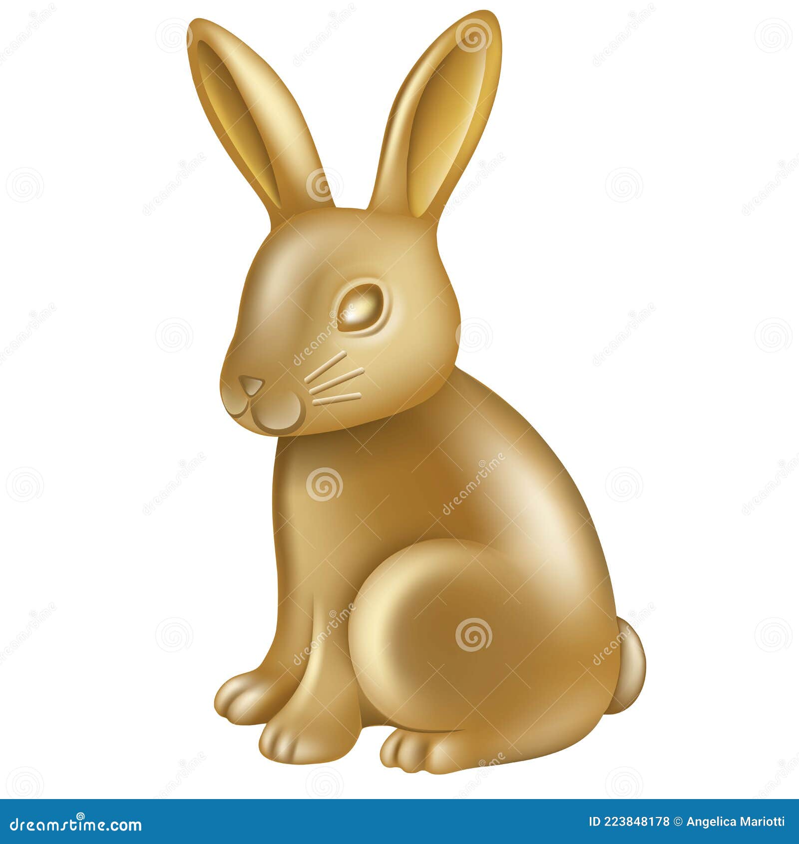 Isolated Golden Rabbit. Chinese Mid Autumn Element. Easter Gold Bunny ...