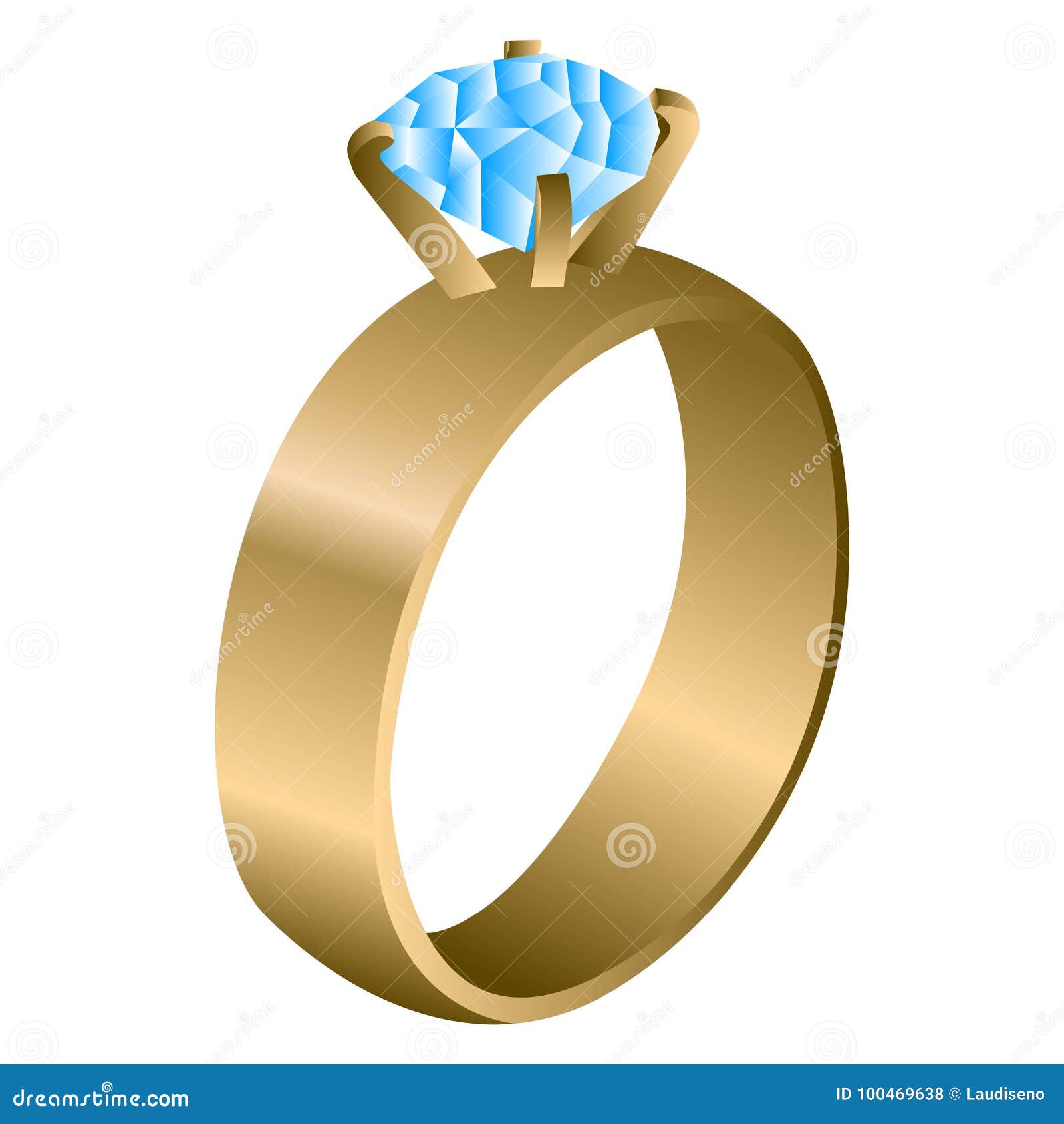 Isolated golden ring stock vector. Illustration of romantic - 100469638