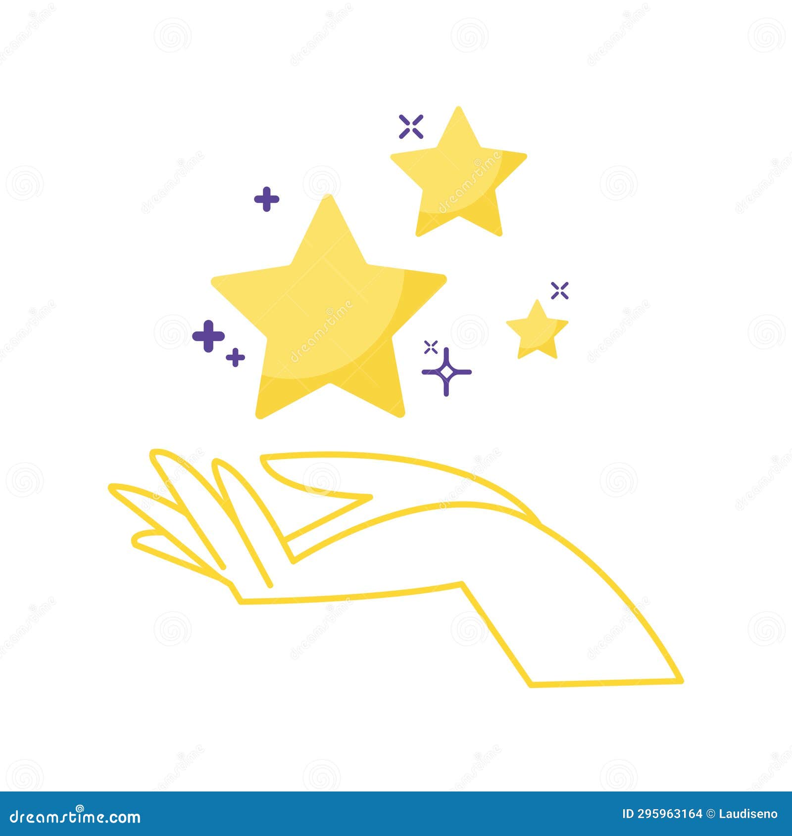 Isolated Golden Star Shape Being Hold by a Hand Vector Stock ...