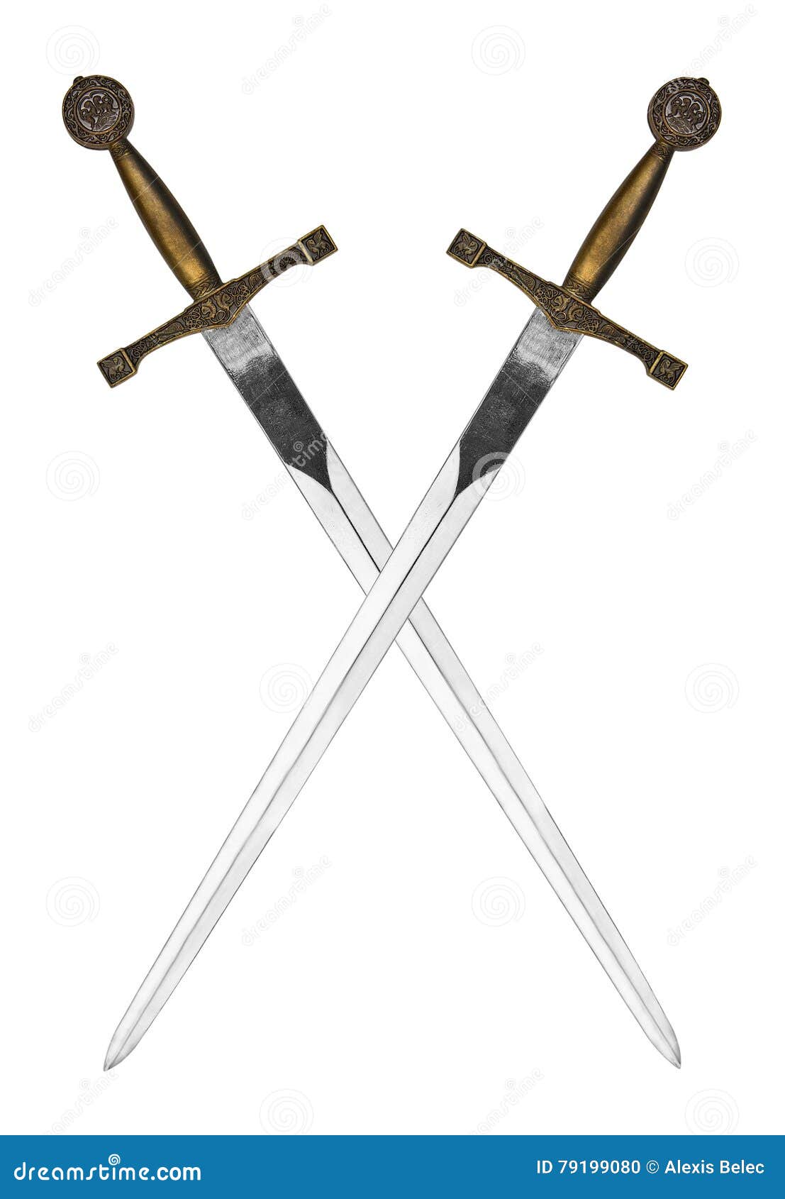 Isolated golden swords stock photo. Image of sabre, sharp - 79199080