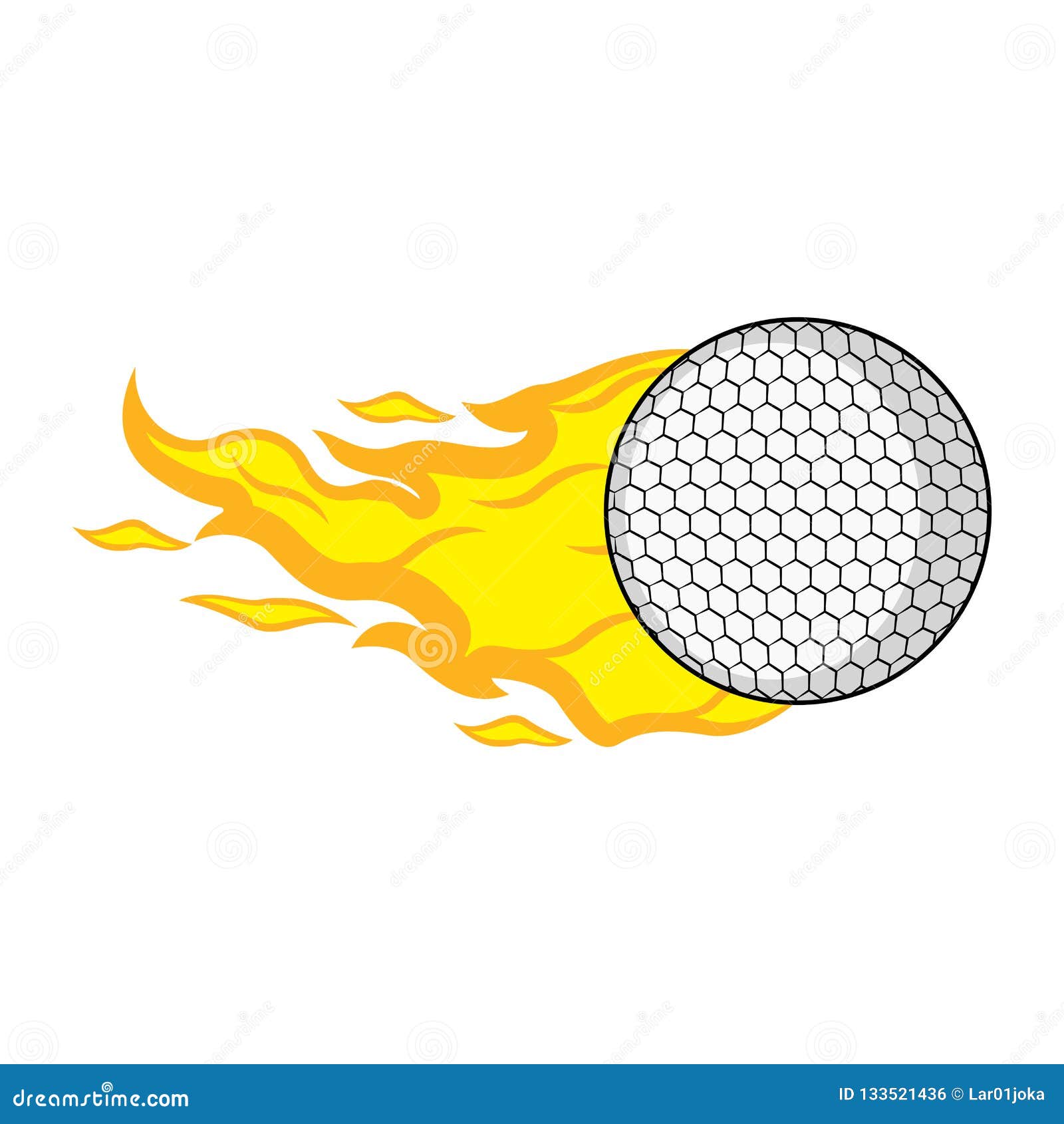Isolated Golf Ball with a Fire Effect Stock Vector - Illustration of ...