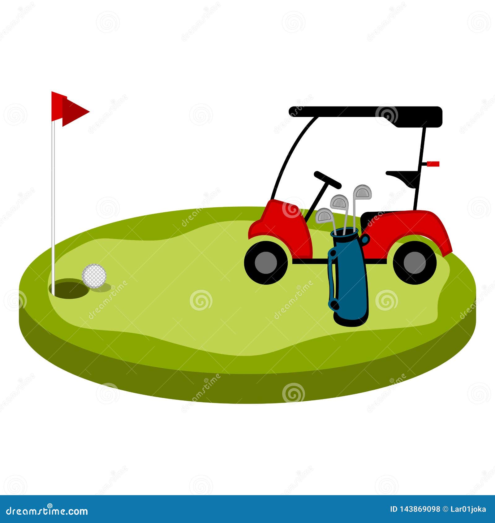 Isolated golf hole image stock vector. Illustration of golfing - 143869098