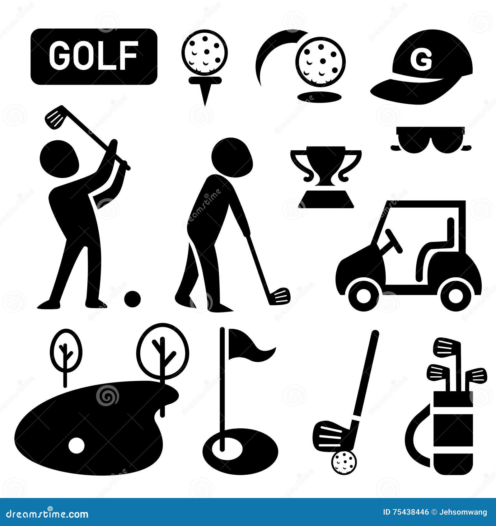 Isolated Golf Icon Illustration Stock Vector - Illustration of sign ...