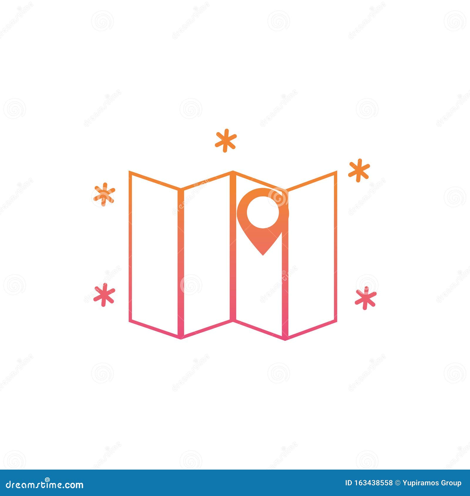 Isolated Gps Mark and Map Gradient Design Stock Vector - Illustration ...