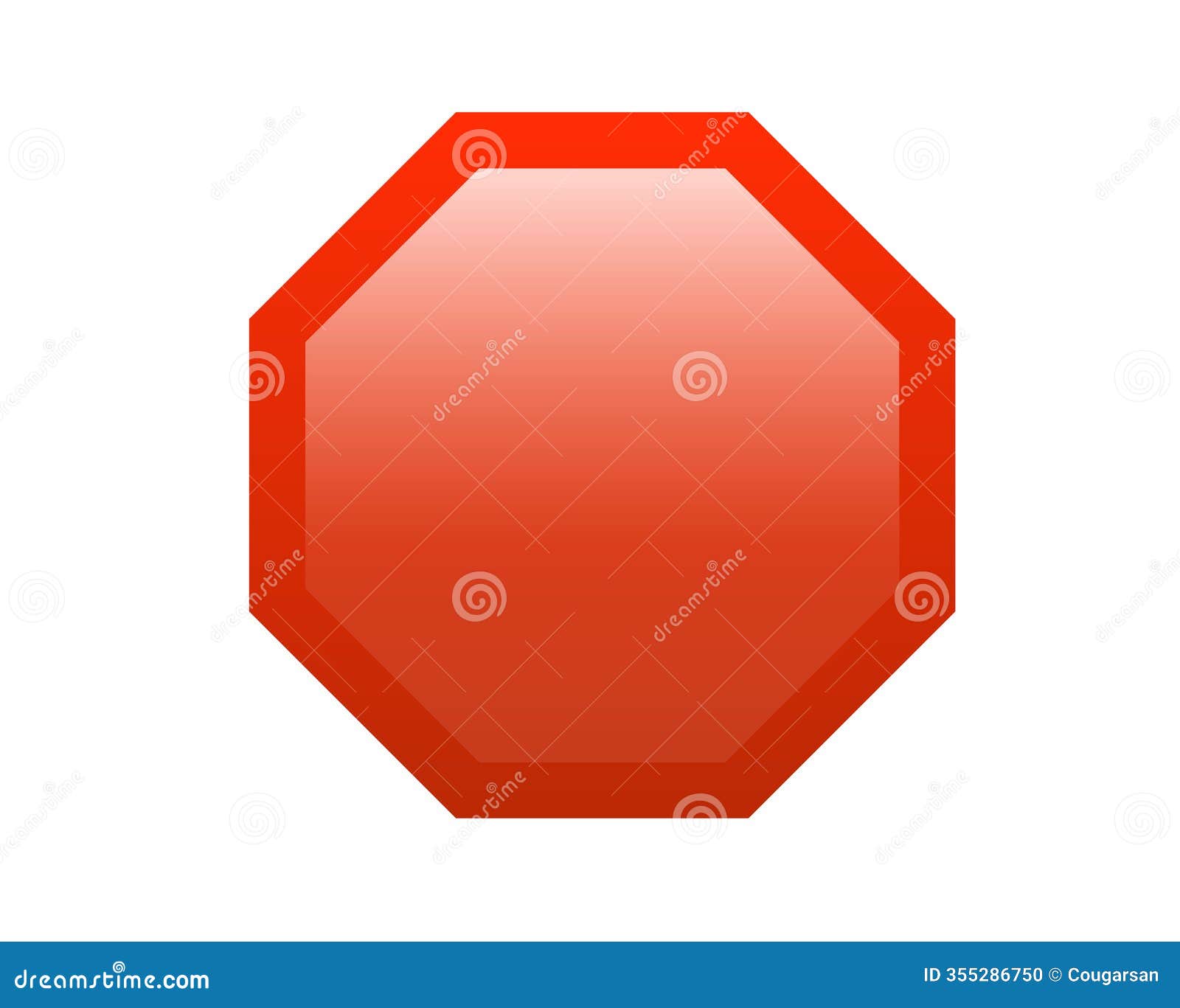 Gradient Red Octagonal Road Stop Warning Sign Icon Stock Illustration - Illustration of glossy ...