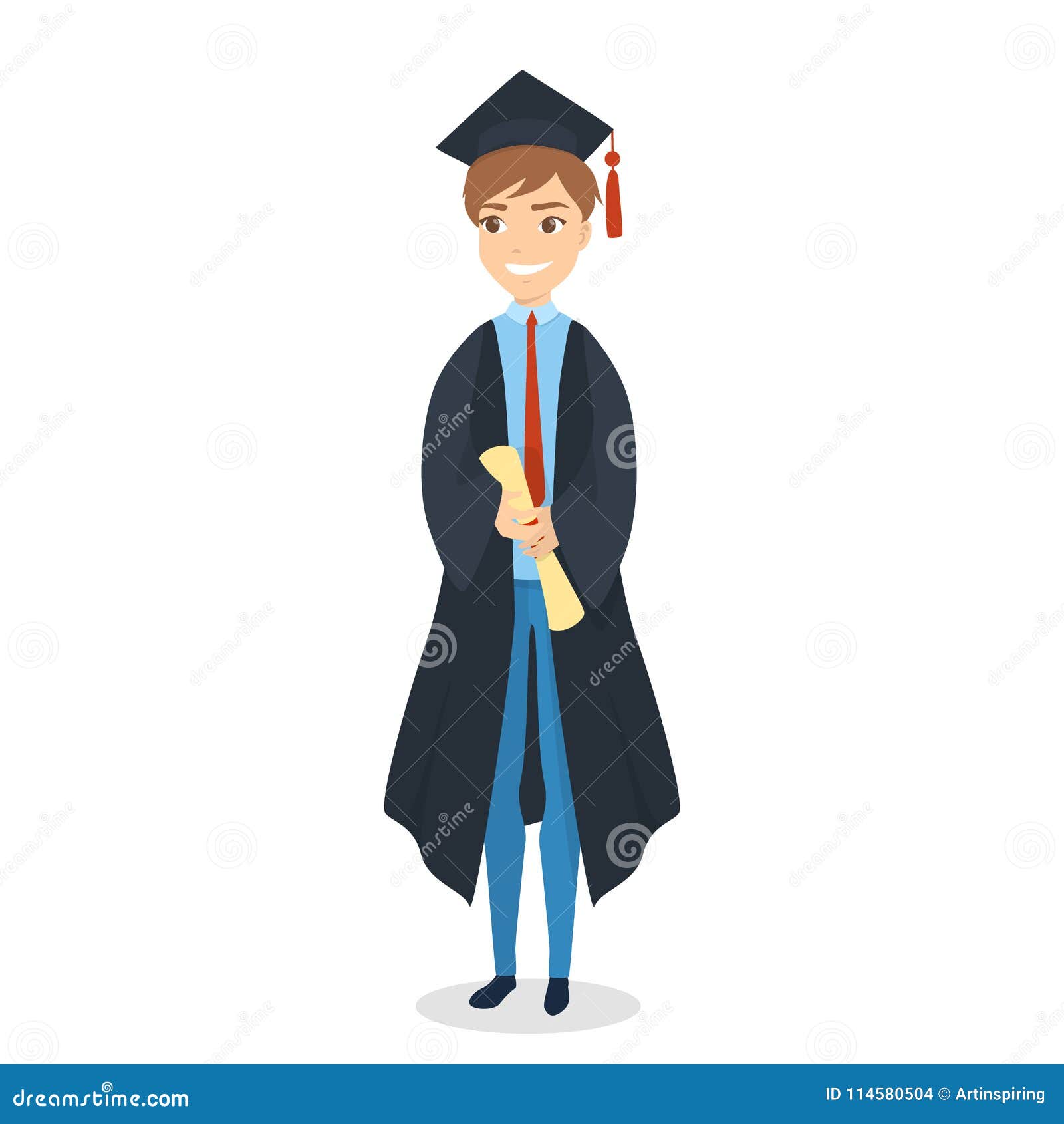 Isolated Graduated Student. Stock Vector - Illustration of blue ...