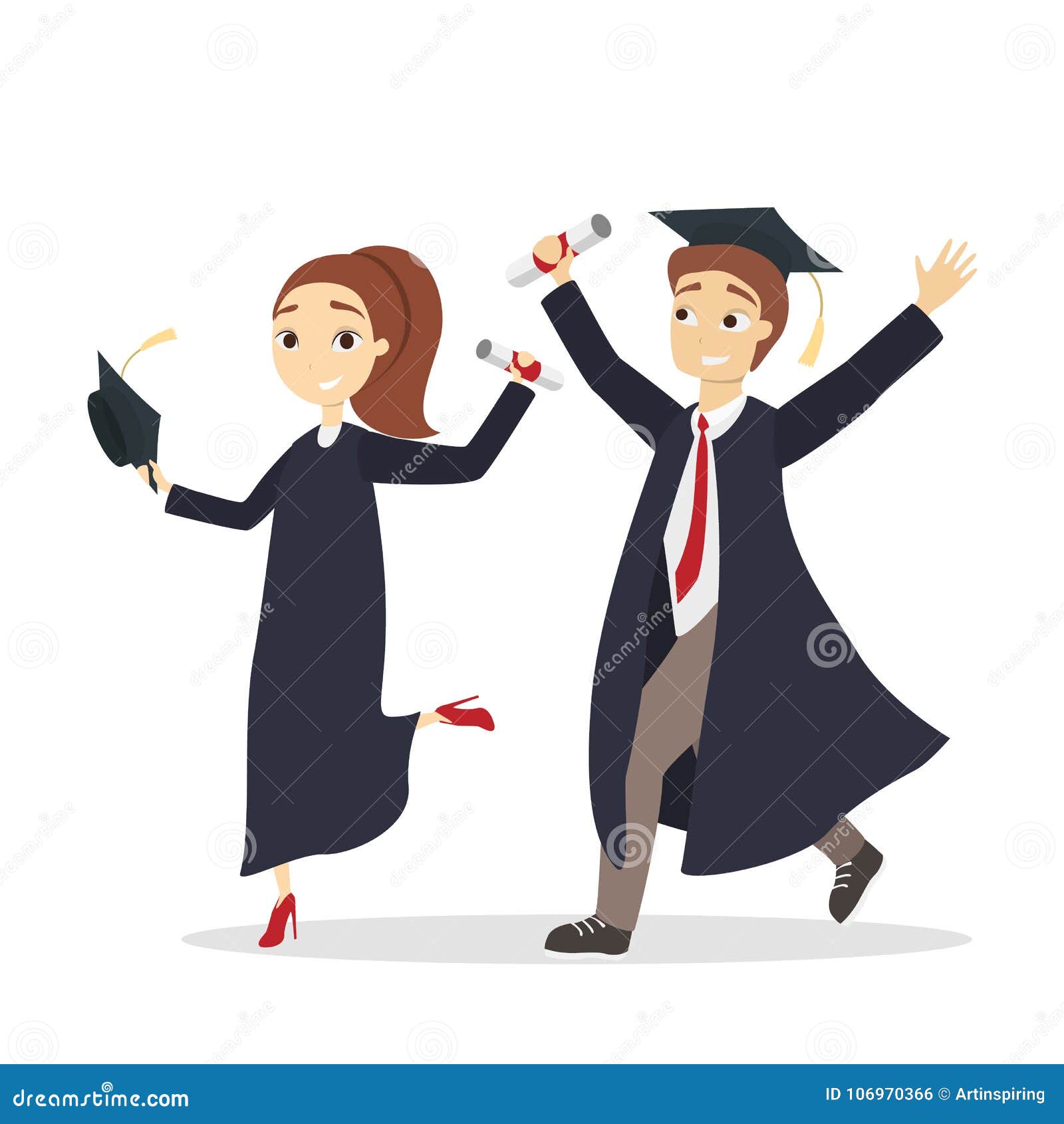 Isolated Graduated Students. Stock Vector - Illustration of graduates ...