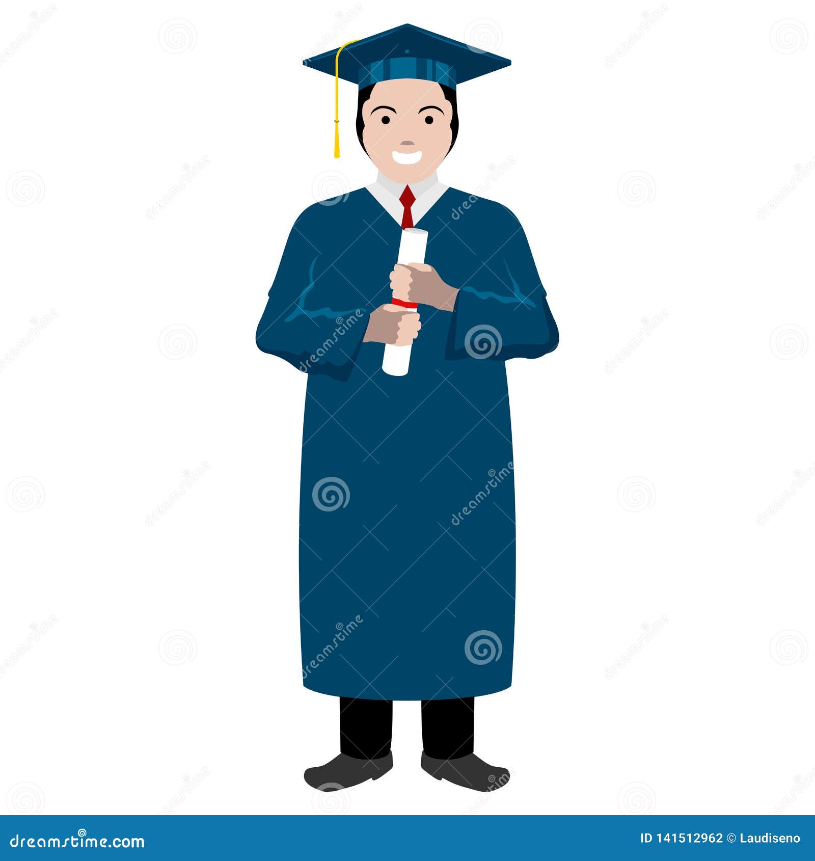 Isolated graduating man stock vector. Illustration of student - 141512962