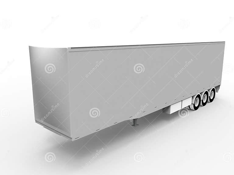 Isolated Gray Cargo Trailer Stock Illustration - Illustration of ...