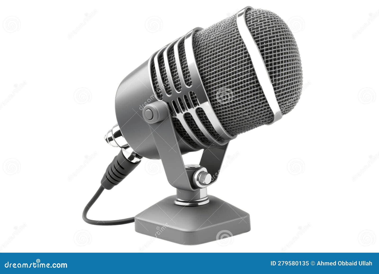 Isolated Gray Studio Condenser Microphone on Transparent Background ...