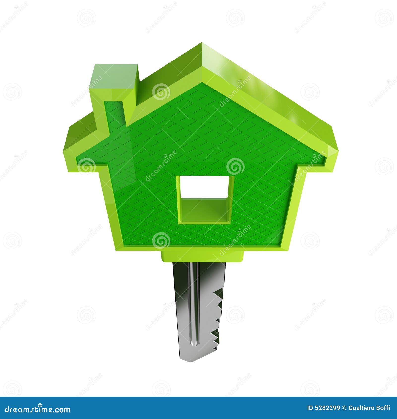 Isolated Green Eco House Key Stock Illustration - Illustration of door ...