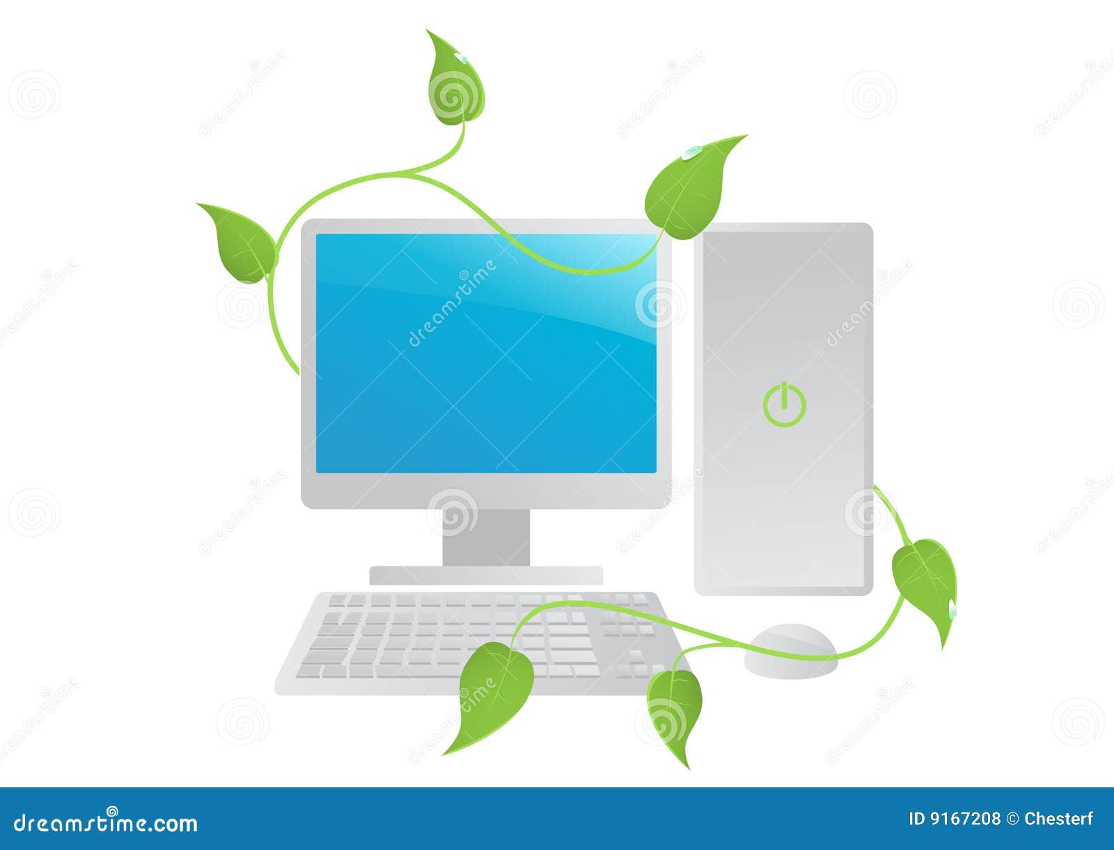 Isolated Green Ecology Computer Stock Vector - Illustration of case ...