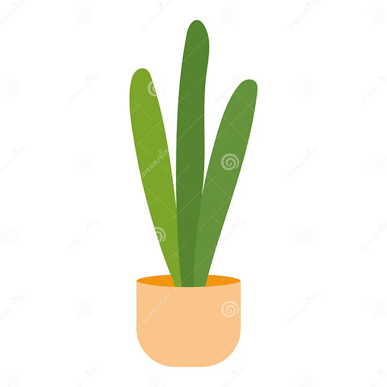 Isolated Green Indoor Plant On Pot Vector Stock Vector Illustration