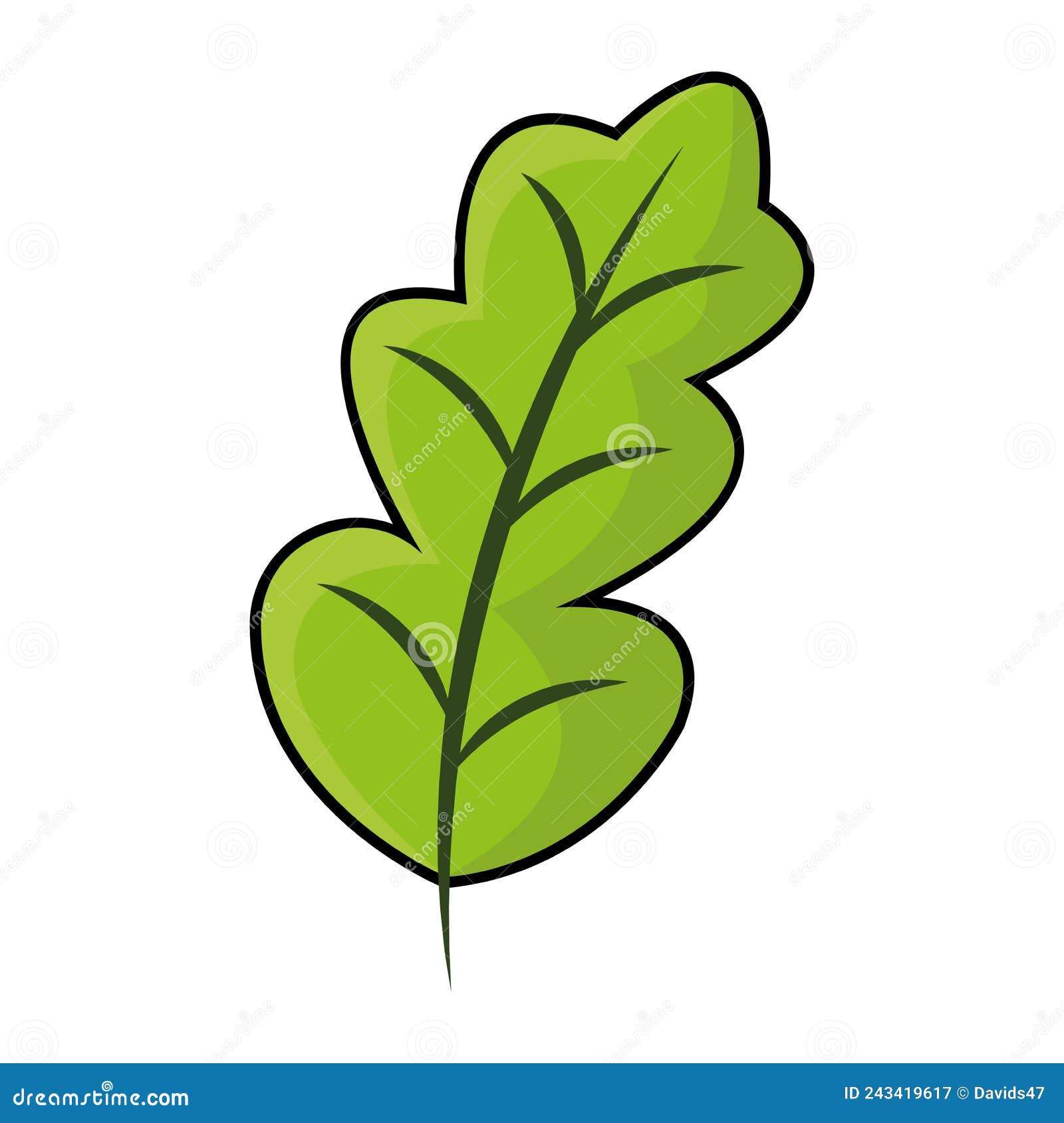 Isolated Green Leaf Cartoon Icon Vector Stock Vector - Illustration of ...