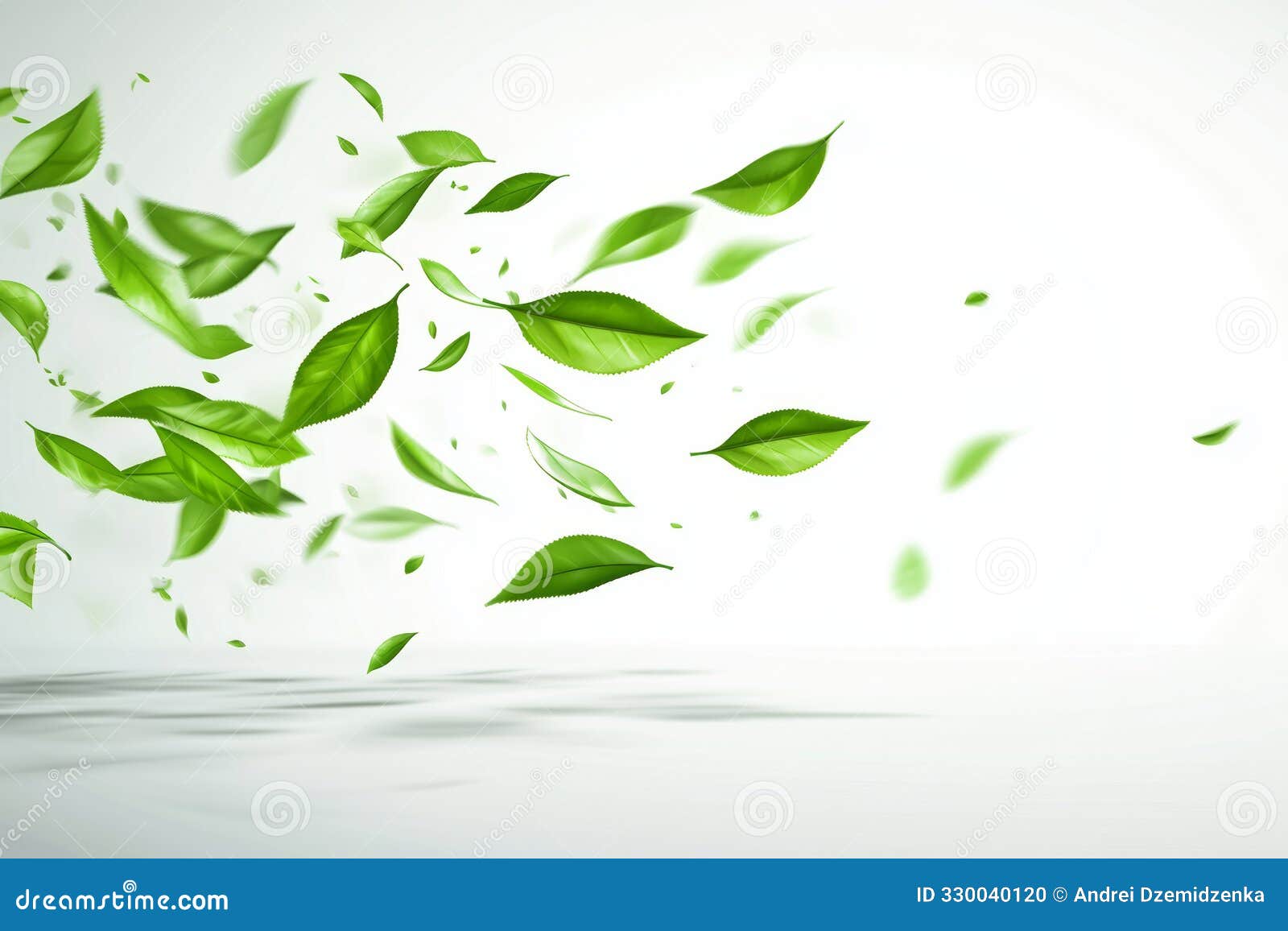 Isolated Green Leaf Drifting on Transparent Background Stock Photo ...