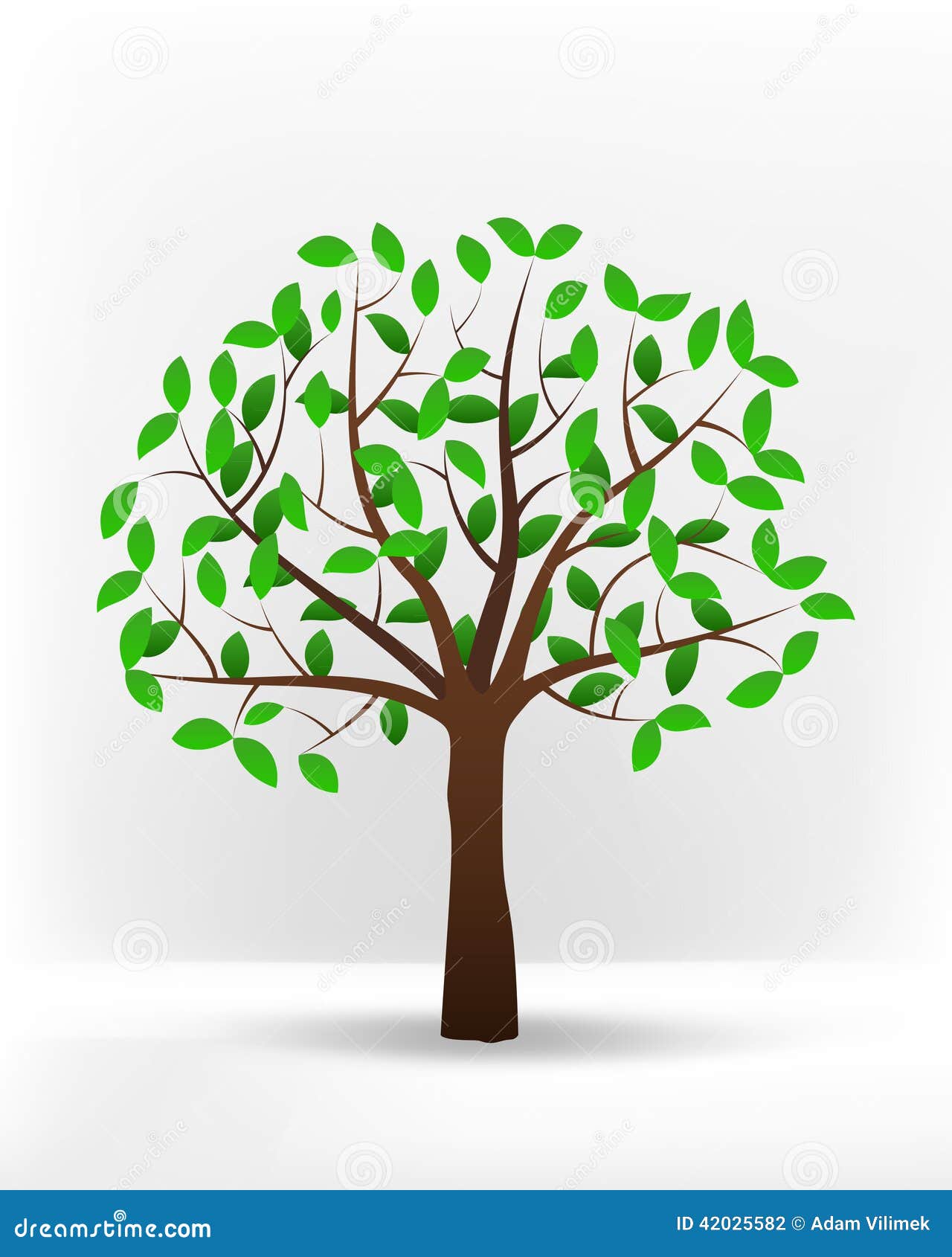 Isolated Green Leafy Summer Tree Vector Stock Vector - Illustration of ...