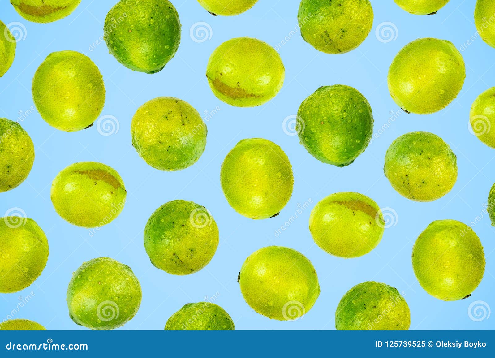 Isolated Green Lime Pattern or Wallpaper on Light Blue Background ...