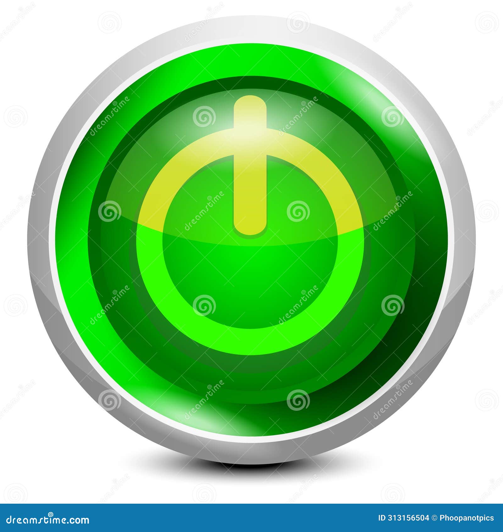 Isolated Green Power Button with Switch Symbol Vector Design. Stock ...