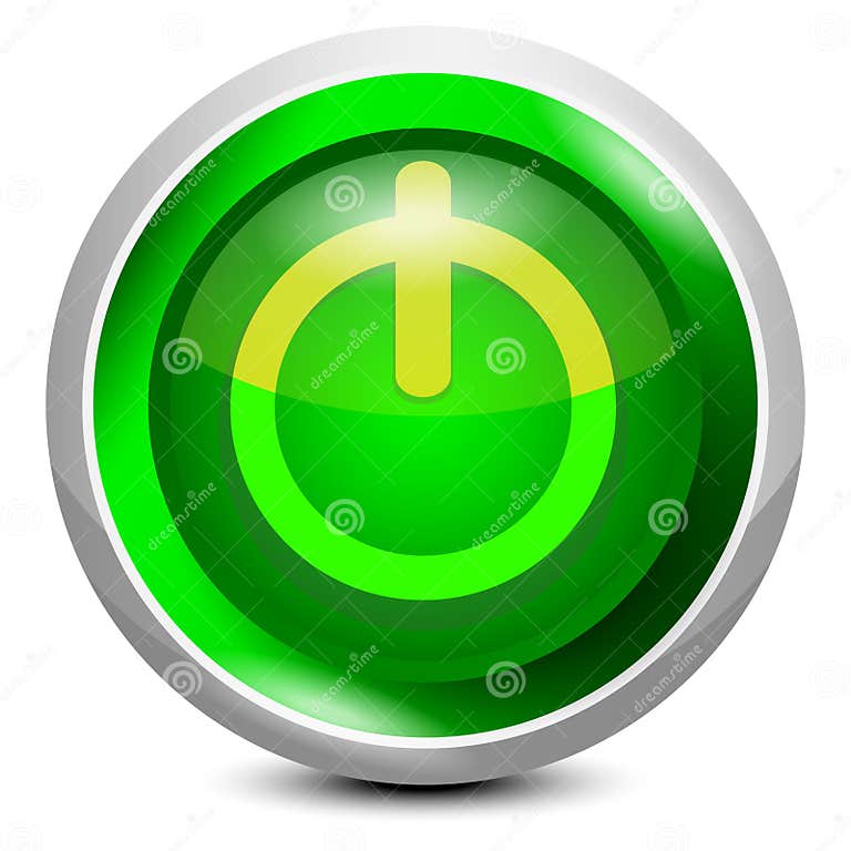 Isolated Green Power Button with Switch Symbol Vector Design. Stock Vector - Illustration of ...