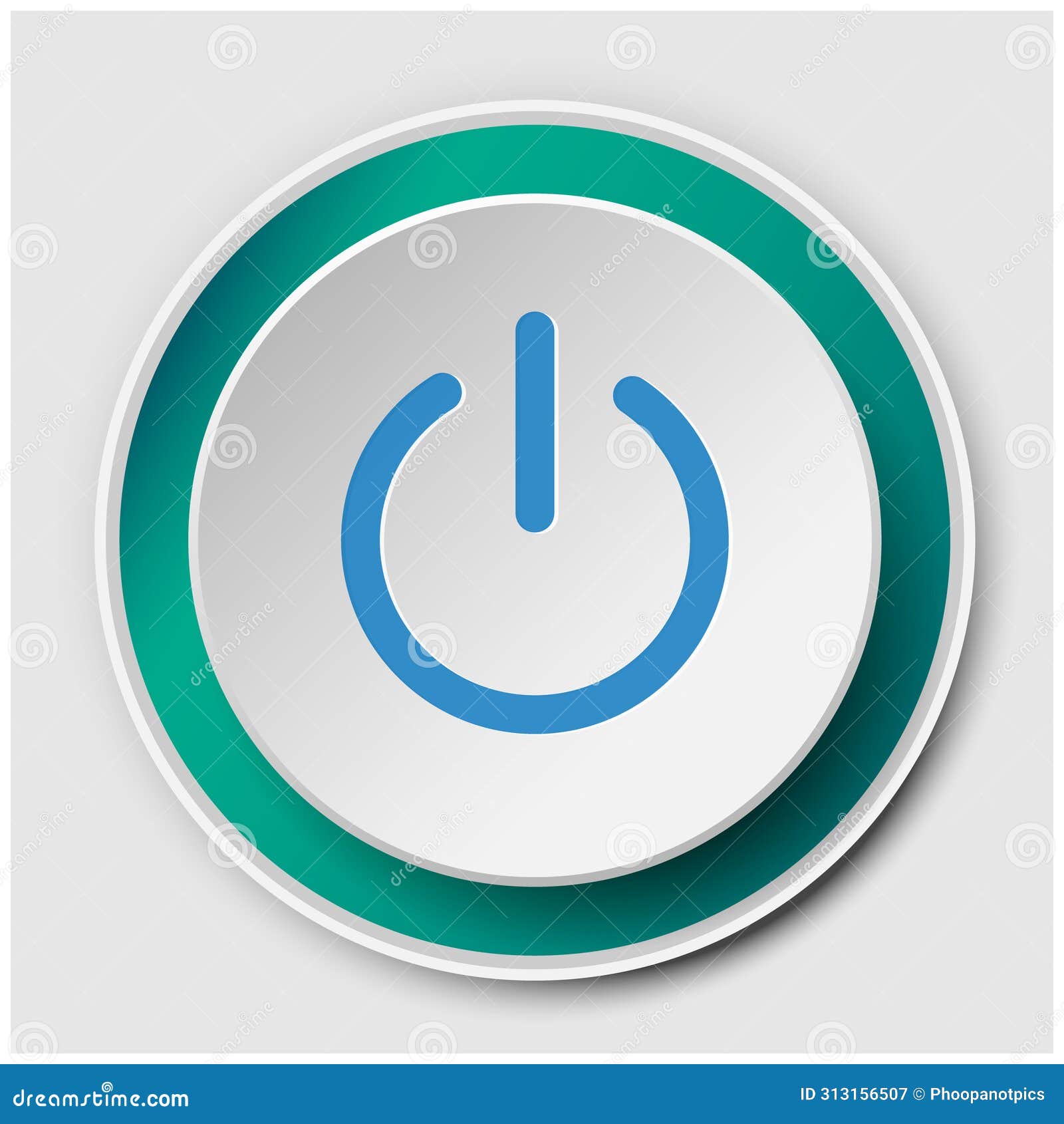 Isolated Green Power Button with Switch Symbol Vector Design. Stock ...