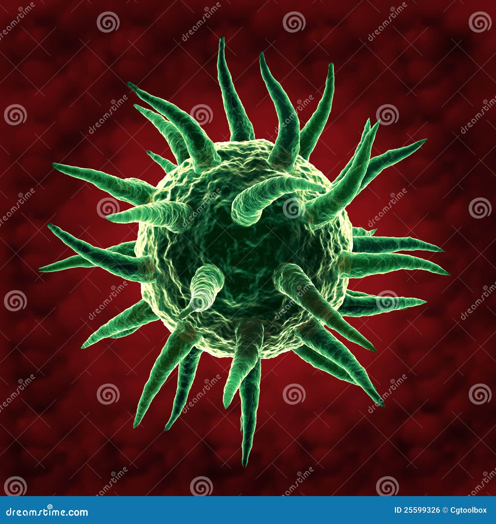 Isolated green virus stock illustration. Illustration of microscopic ...