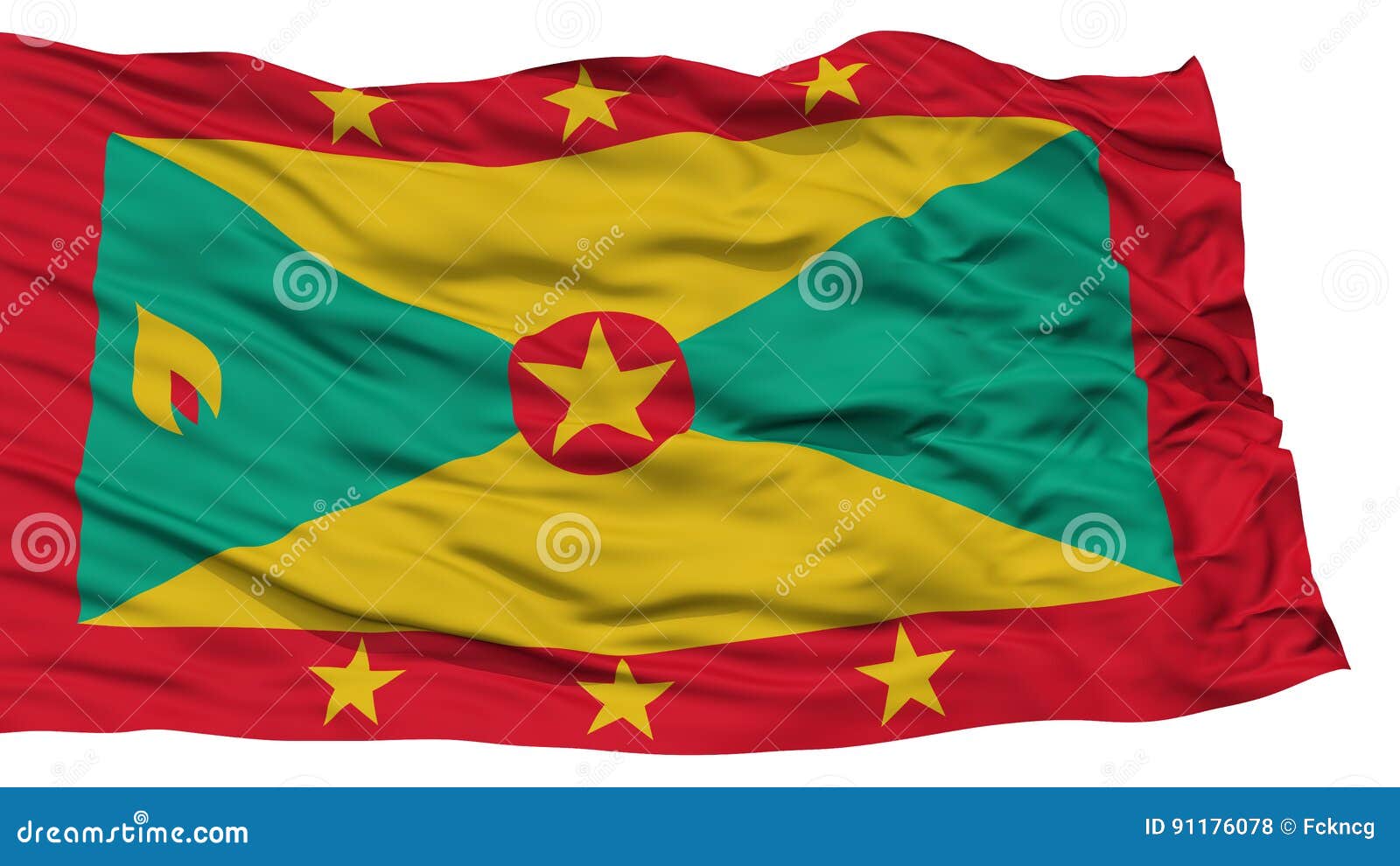 Isolated Grenada Flag stock illustration. Illustration of cloth - 91176078