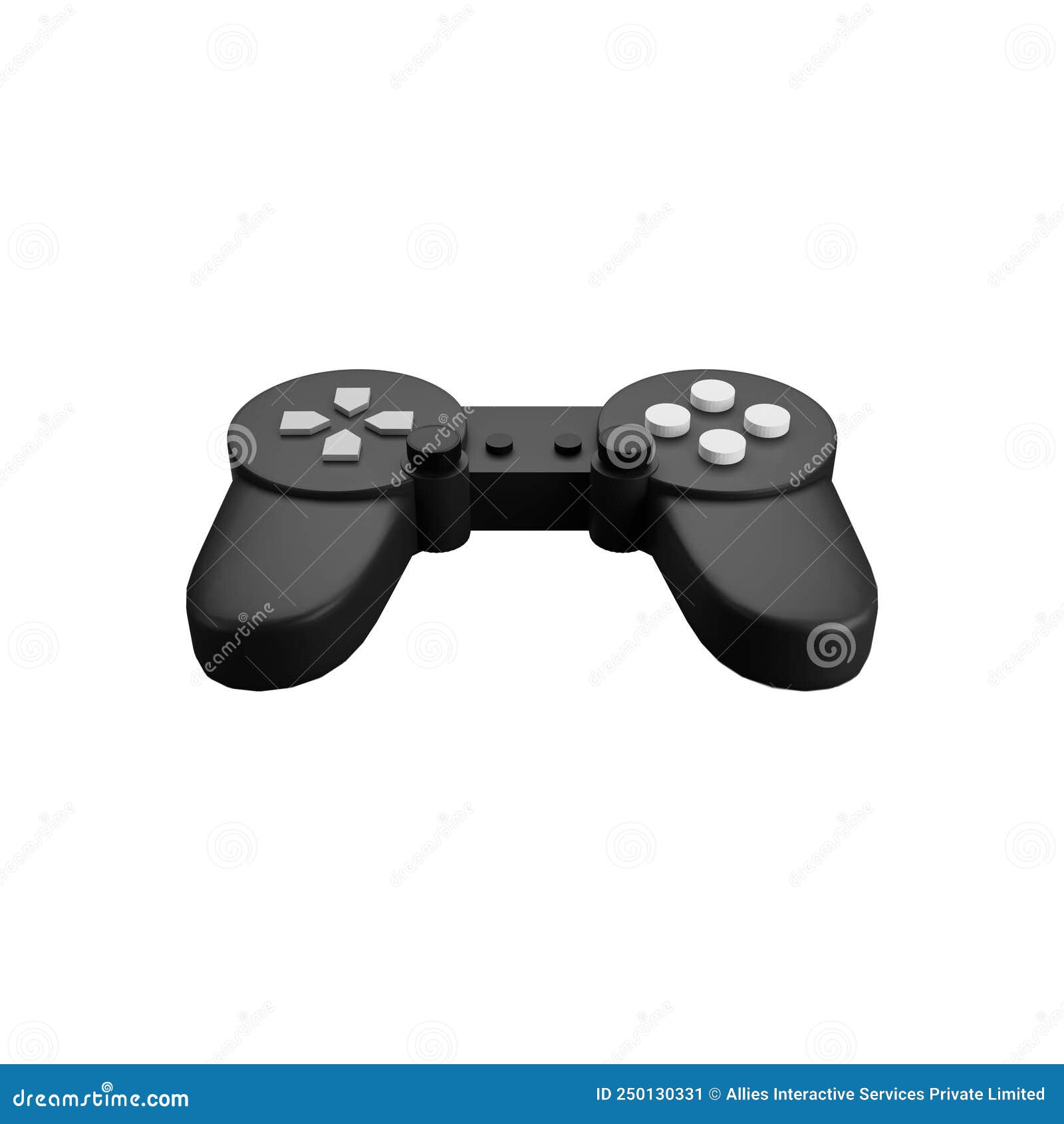 Isolated Grey Video Game Remote Icon in 3D Stock Illustration ...