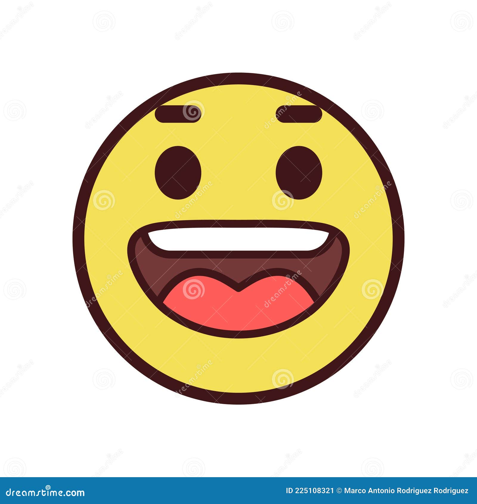 Isolated Grin Emoji Face Icon Cartoon Vector | CartoonDealer.com #225108321